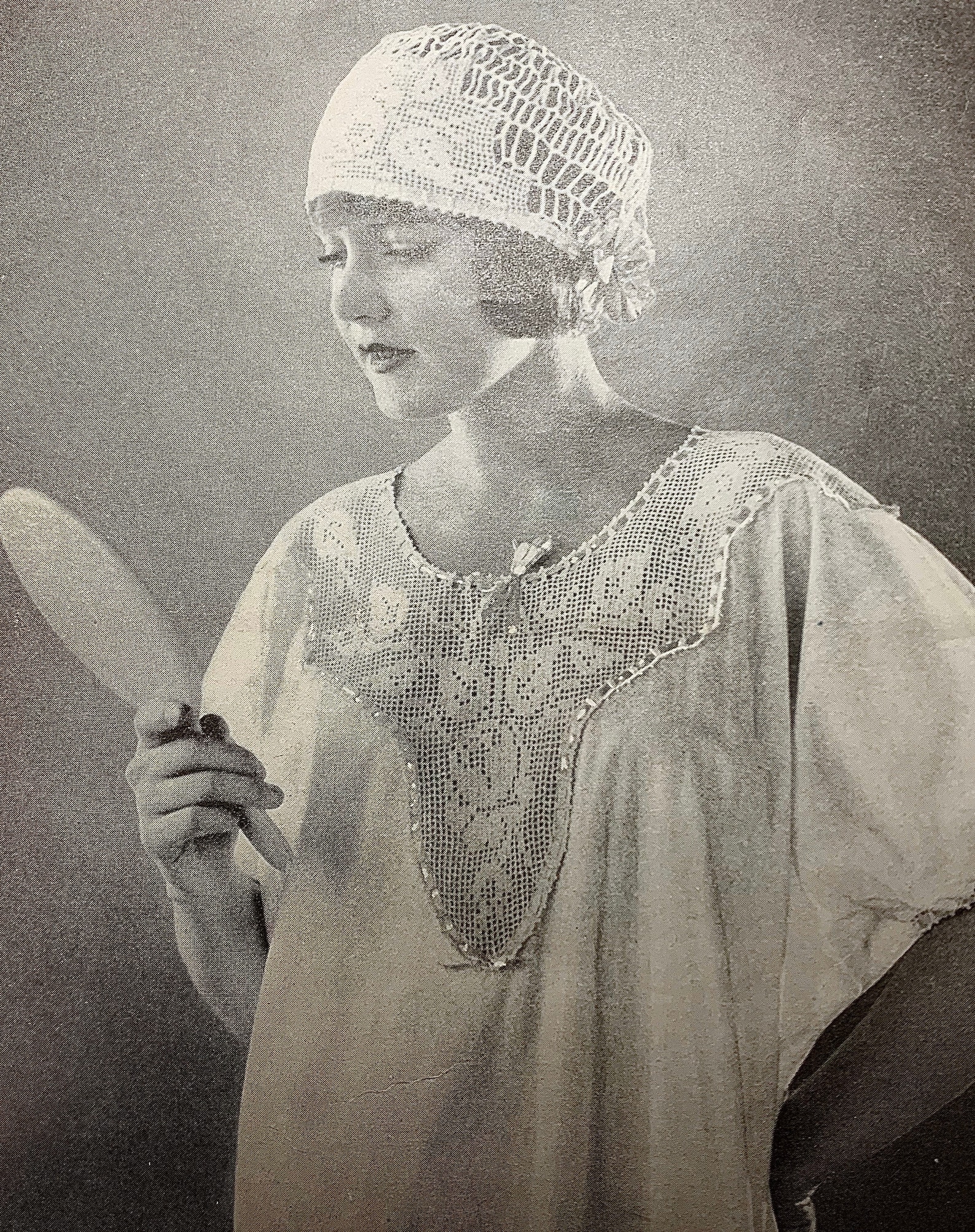 1920s Edwardian Filet Crochet Night Cap Nightcap Boudoir Crocheting ...