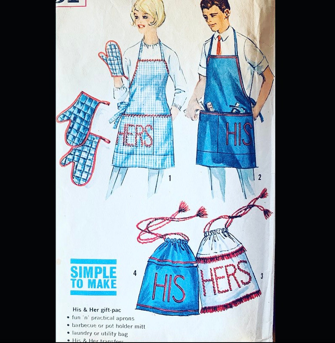 Simplicity 4651, Butcher Apron Pattern, Mens Apron Pattern, Full Apron ...