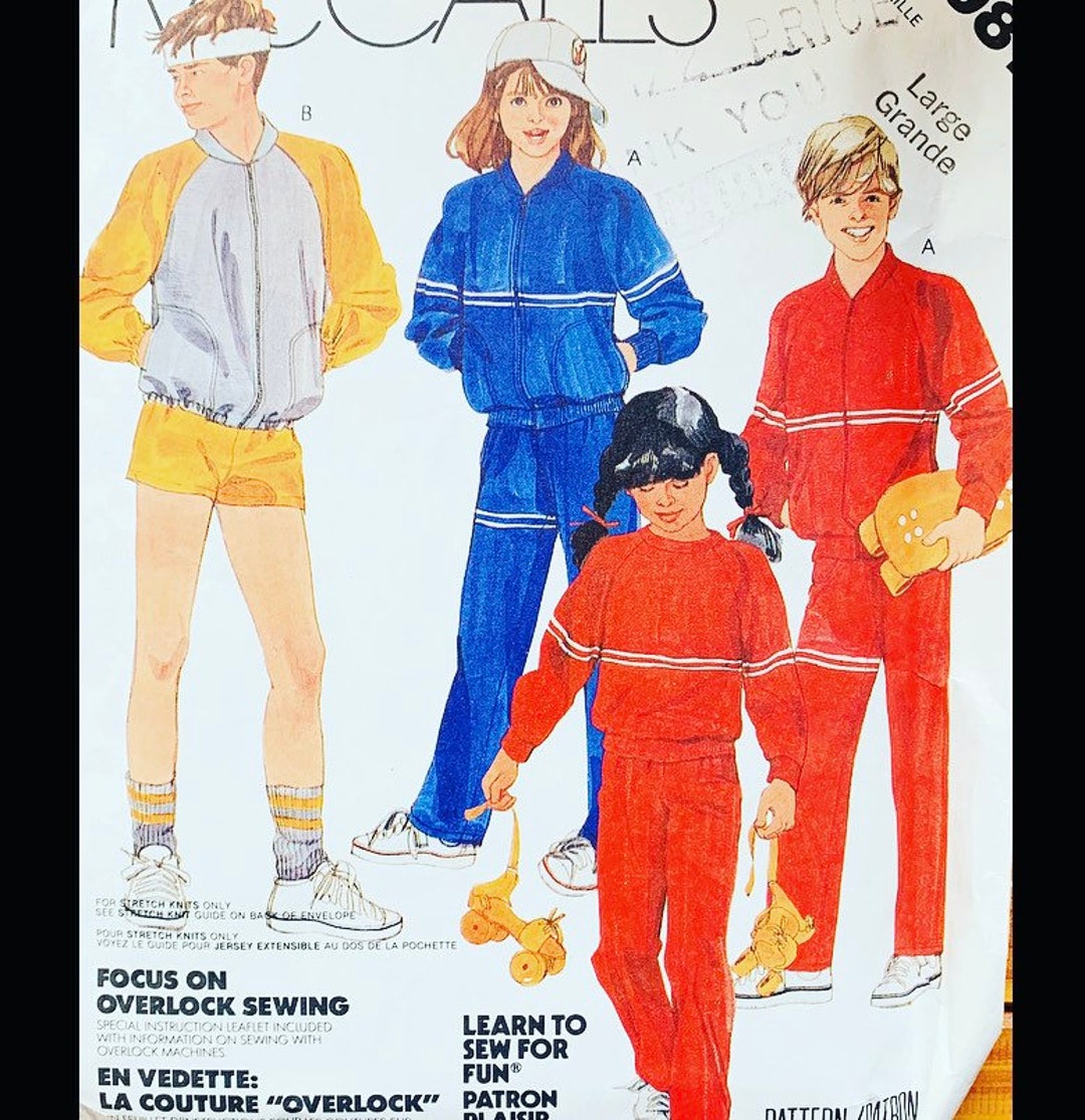 Mccalls 2081, Track Suit Pattern, Athleisure Pattern, Kids Sewing ...