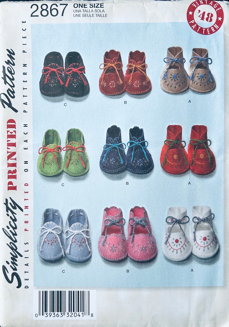 Simplicity 2867, Baby Shoes Pattern, Baby Booties Pattern, Baby Shoes ...