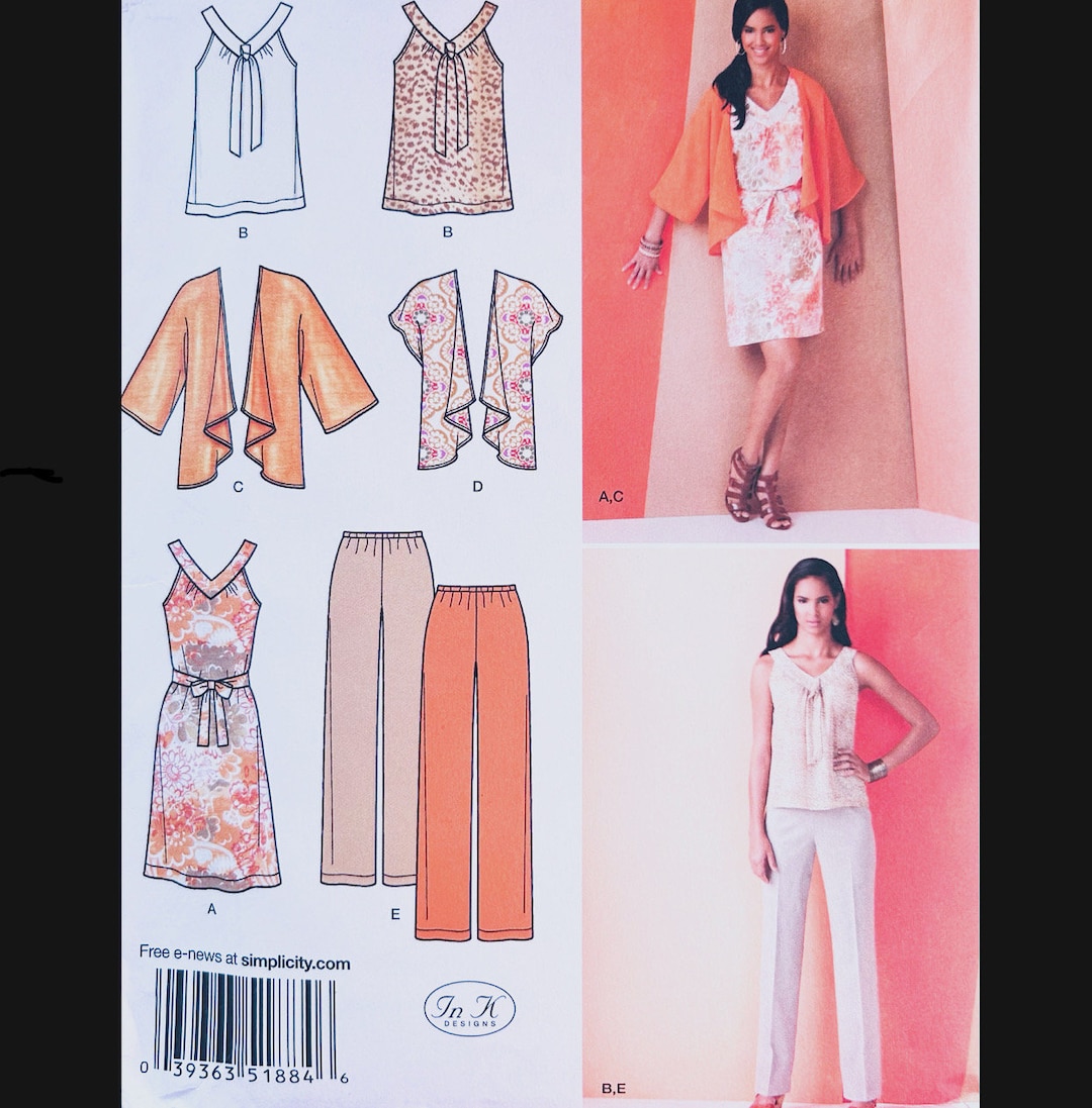 Simplicity 1884, Summer Dress Pattern, Cute Top Patterns, Straight Leg ...