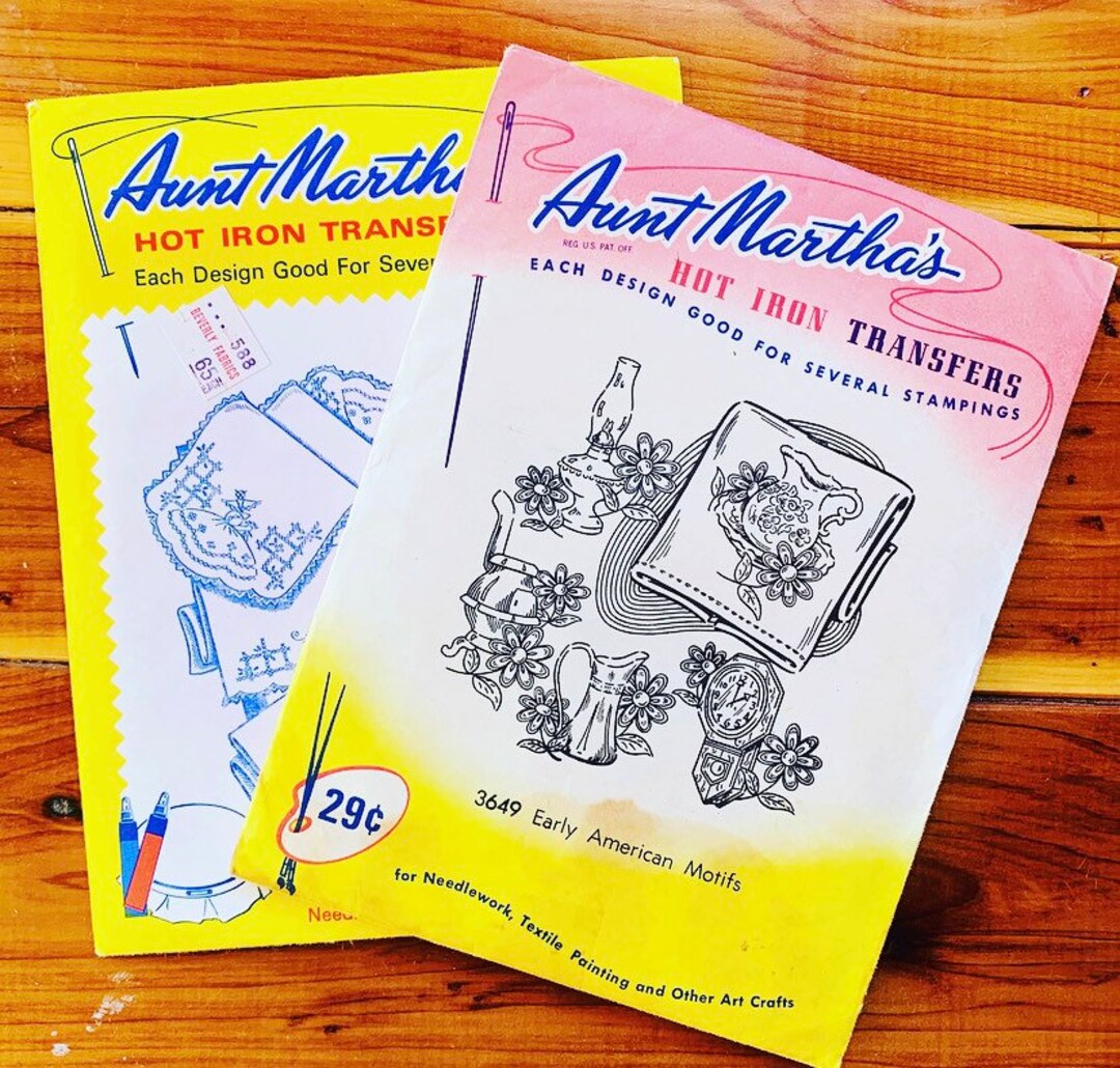 Aunt Martha Iron on Transfer, Vintage Embroidery Transfers, Colonial ...
