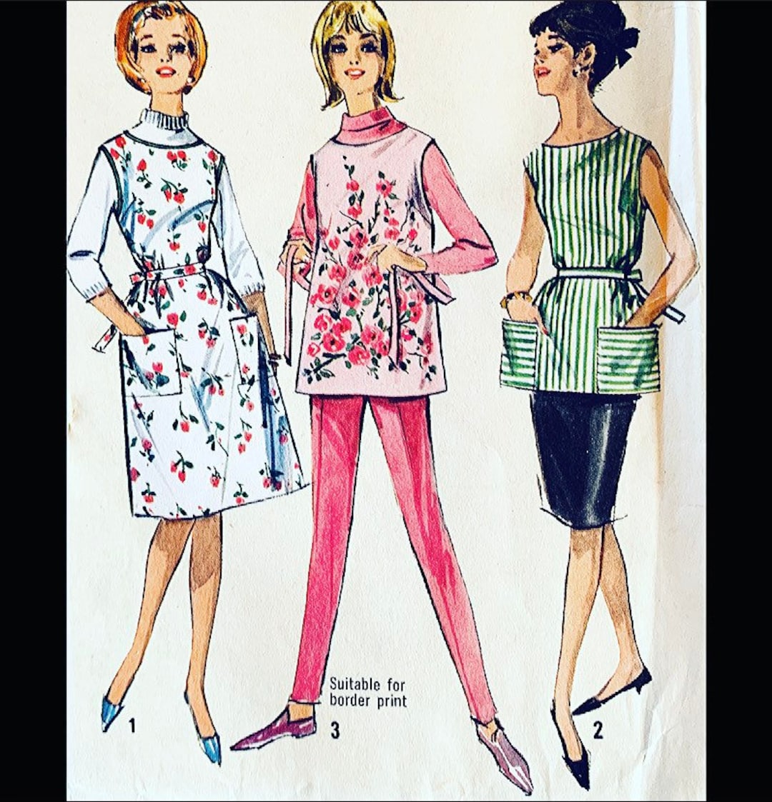 1960s Pattern, Apron Patterns to Sew, Easy Sewing Patterns, Vintage ...