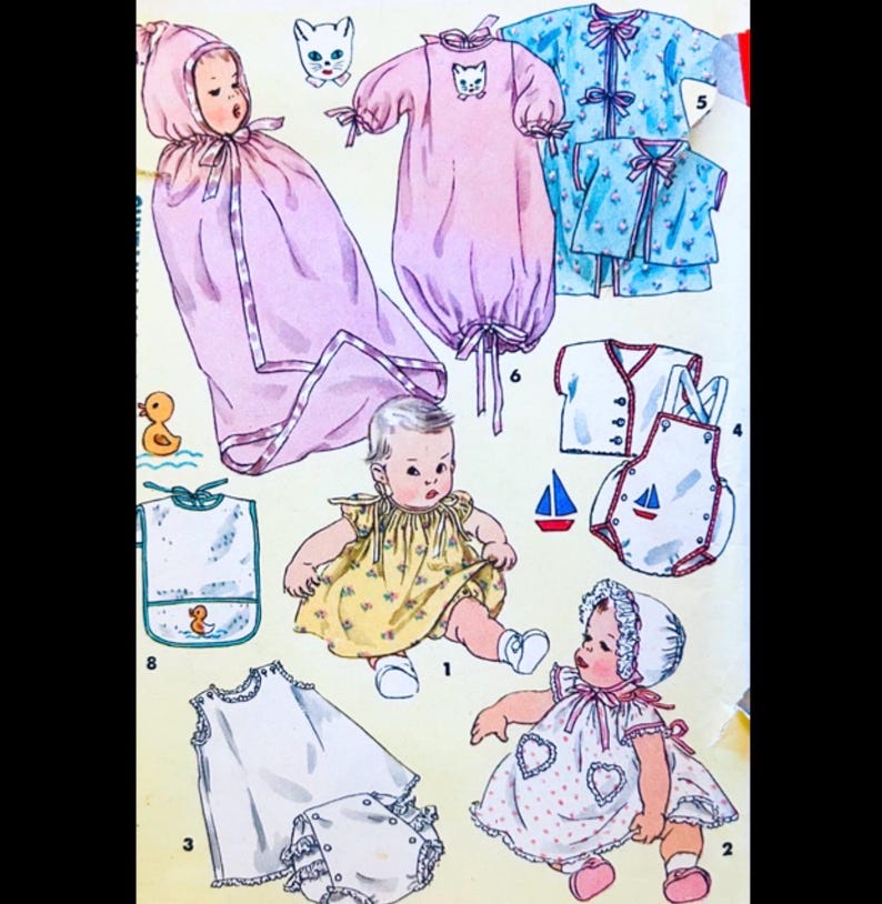 Simplicity 1443, Baby Gown Pattern, Baby Nightgown Pattern, Infant ...