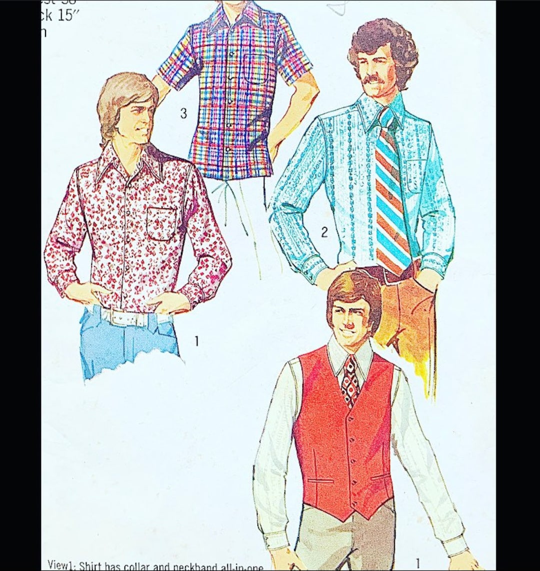 Simplicity 5047 46, Mens Dress Shirt Pattern, Button Front Shirt, Mens ...