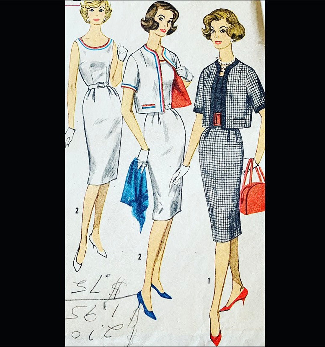 60s Pattern, Pattern Womens Dress, Sheath Dress Pattern, Vintage Dress ...