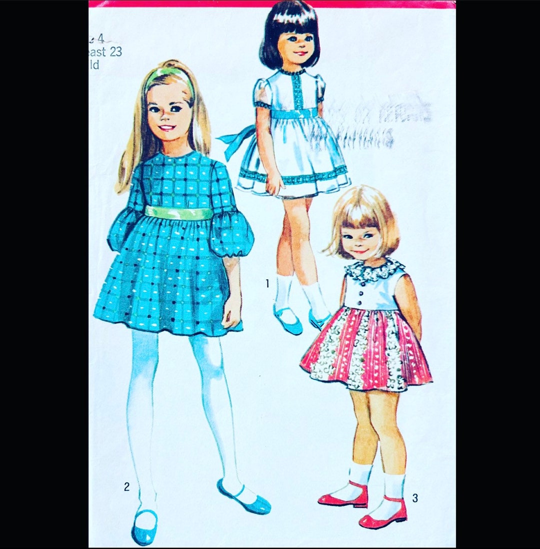 Simplicity 8714 4, Vintage Girl Dress Pattern, Girls Dresses Sewing ...