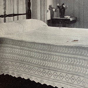 Bedspread Knitting Pattern, Colonial Knitting Pattern, Vintage Knit ...