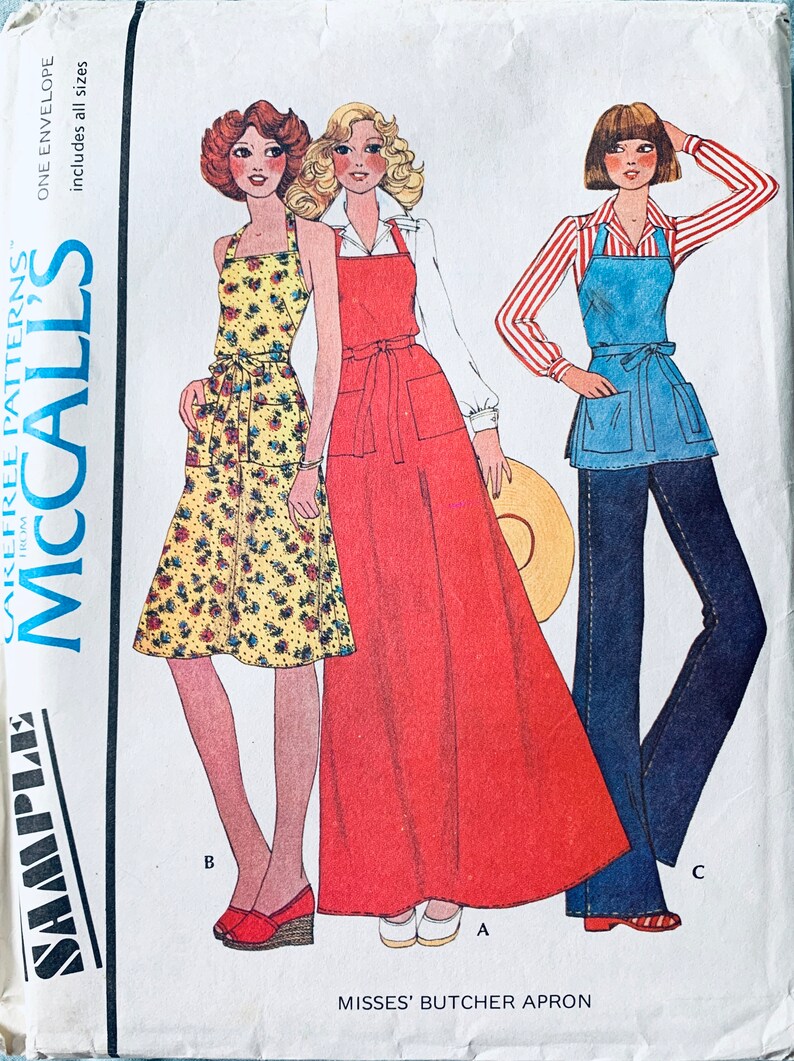Vintage Apron Pattern, Butcher Apron, DIY Apron, Wrap Apron Pattern ...