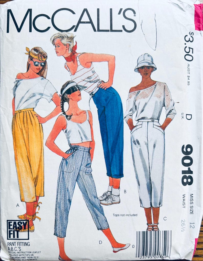 Mccalls 9018 W26, Womens Capri Pants Pattern, Cropped Pants Pattern ...