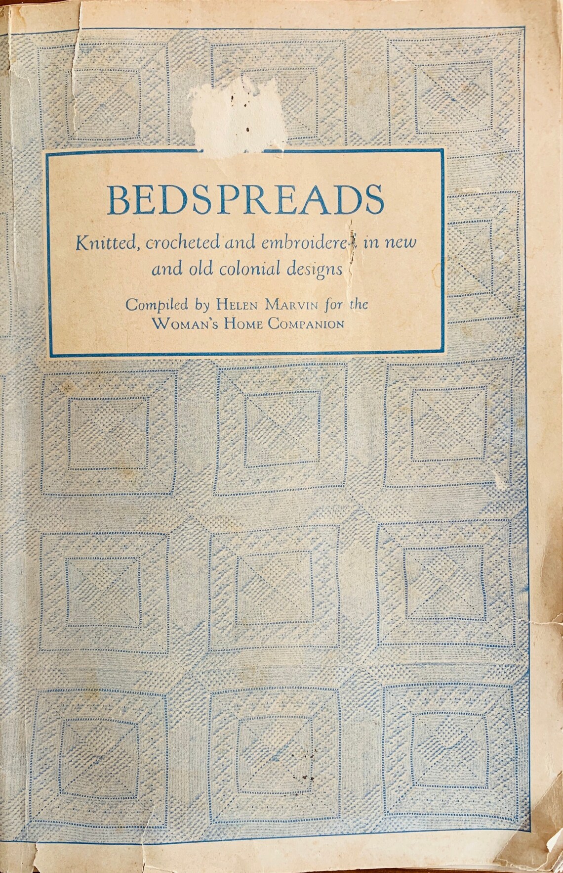 Bedspread Knitting Pattern, Colonial Knitting Pattern, Vintage Knit ...