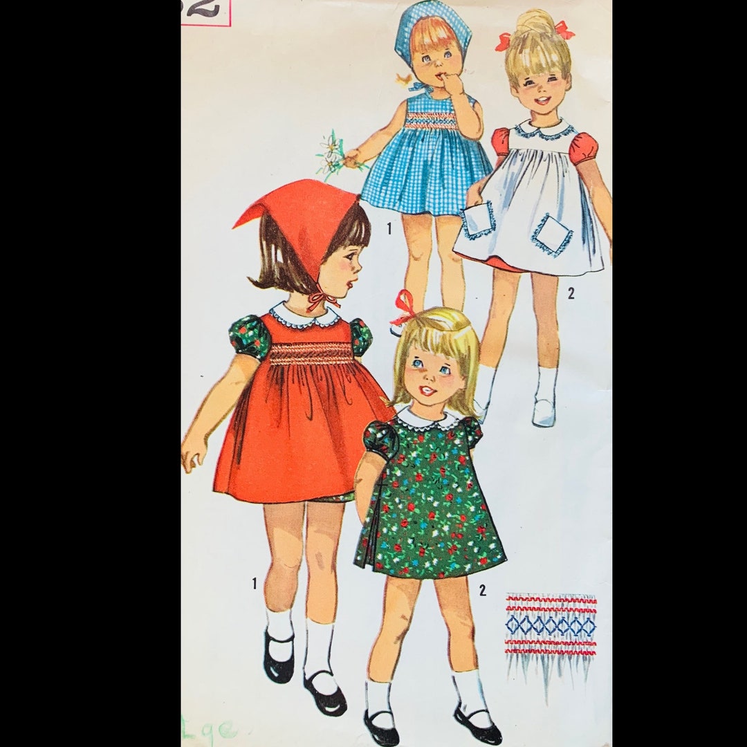 Simplicity 6232 2, Toddler Dress Patterns, Vintage Smocking Pattern ...