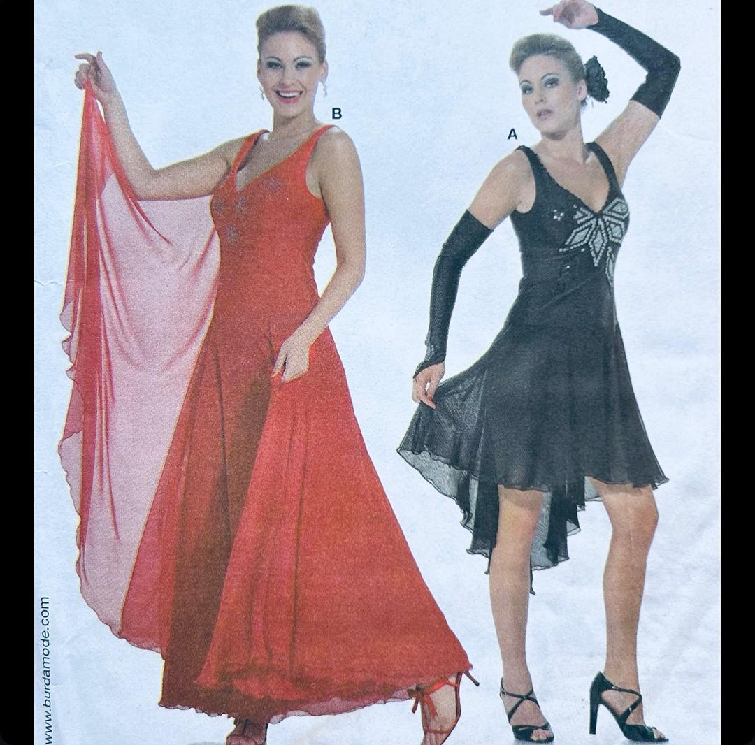 Burda 7879 Ball Gown Pattern, Fit N Flare Dress Pattern, Cocktail Dress ...