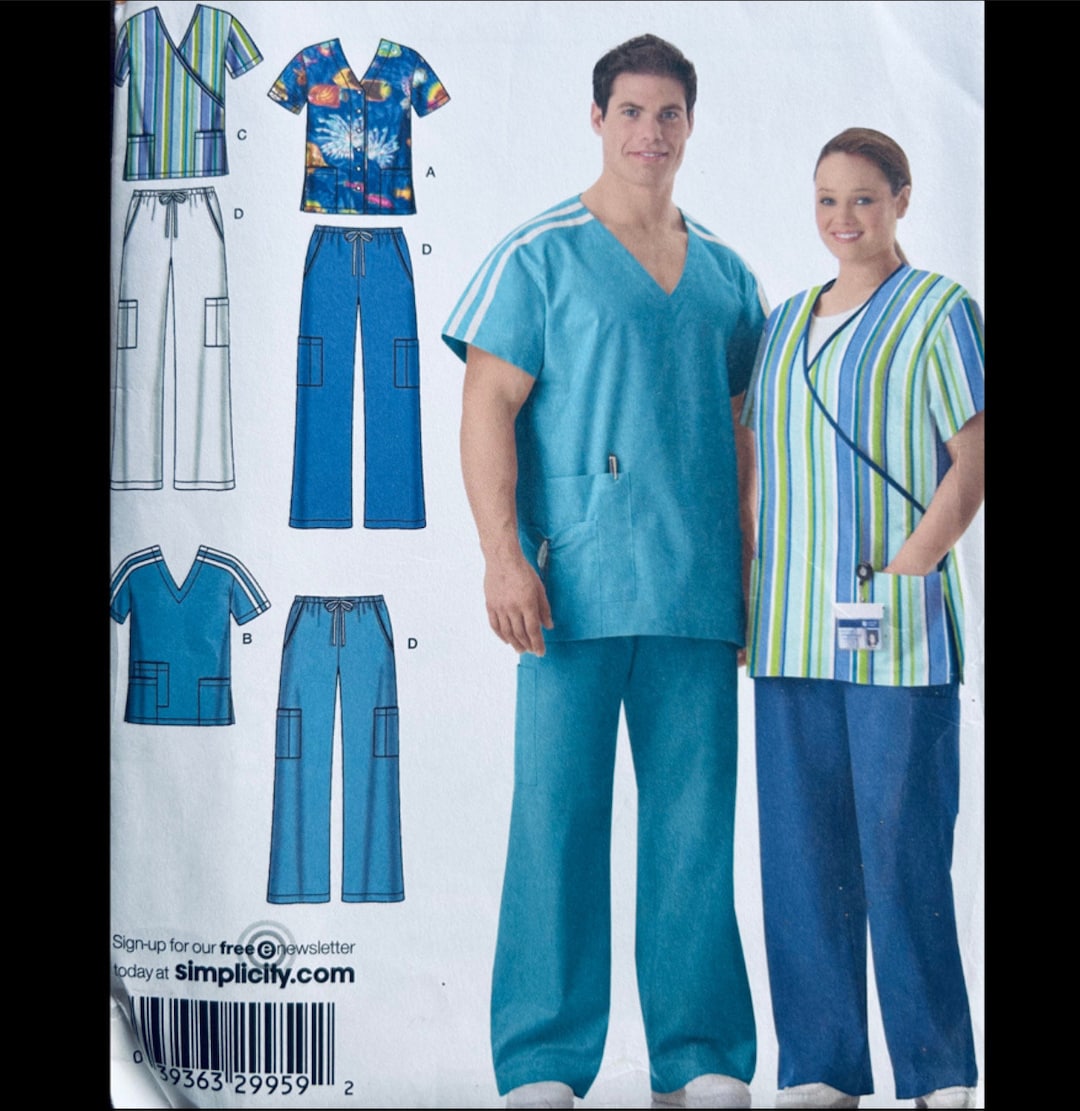 Simplicity 4101, Scrubs Sewing Pattern, Scrubs Pattern Women, Mens ...