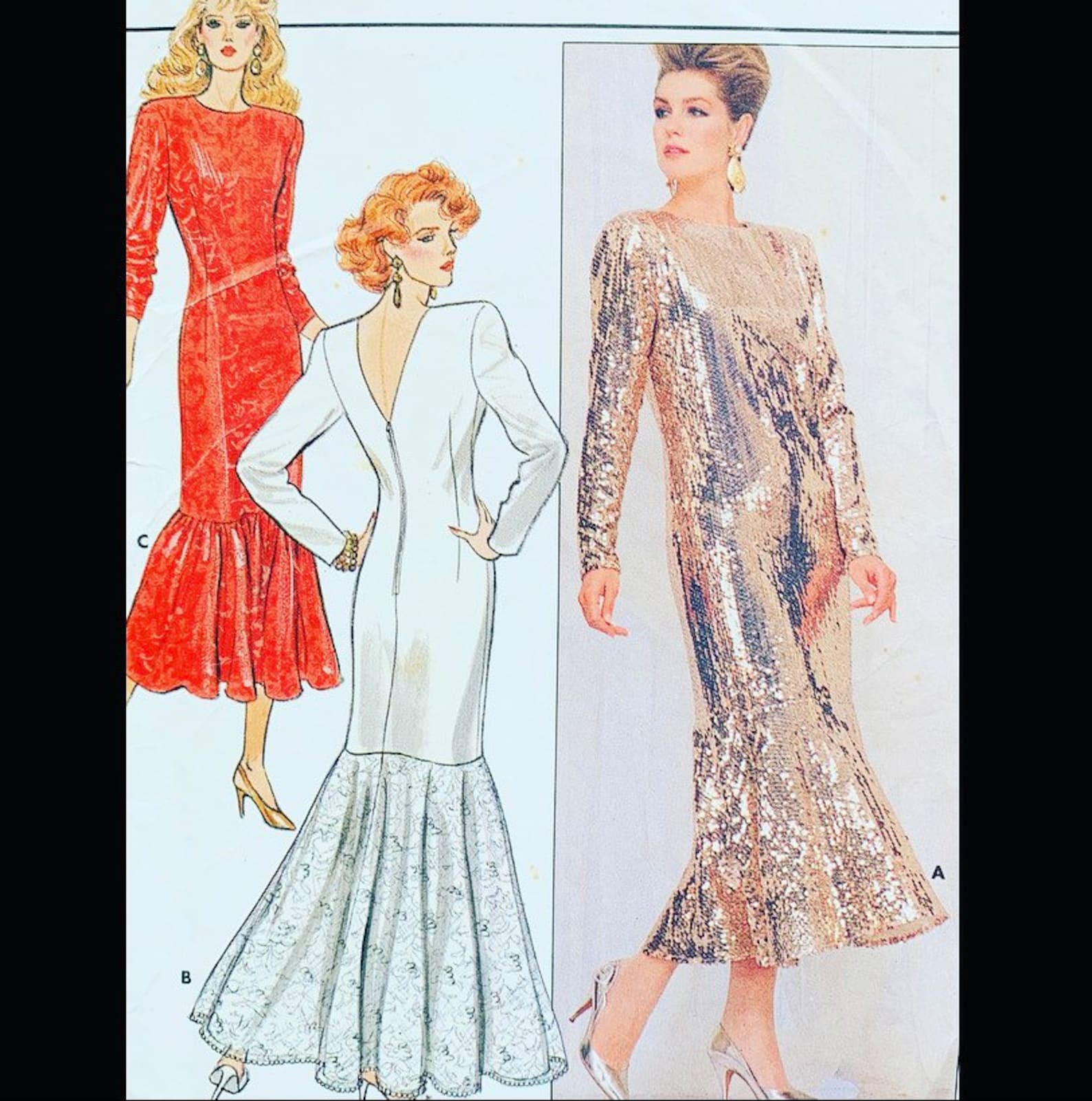 Vogue 4397, Mermaid Dress Sewing Pattern, Cocktail Dress Pattern ...