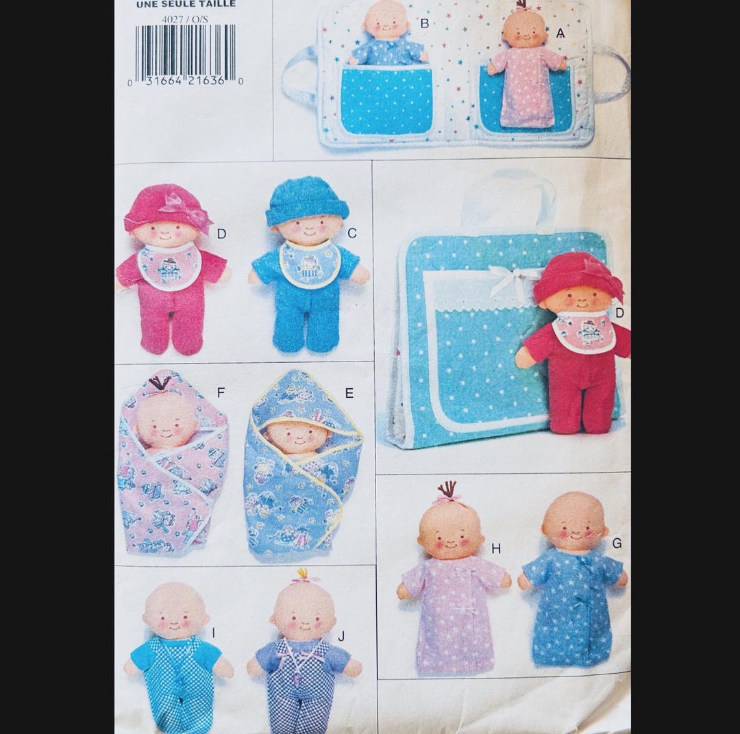 Butterick 4027, Stuffed Dolls, Patterns, 10 Inch Doll, Pattern, Doll ...