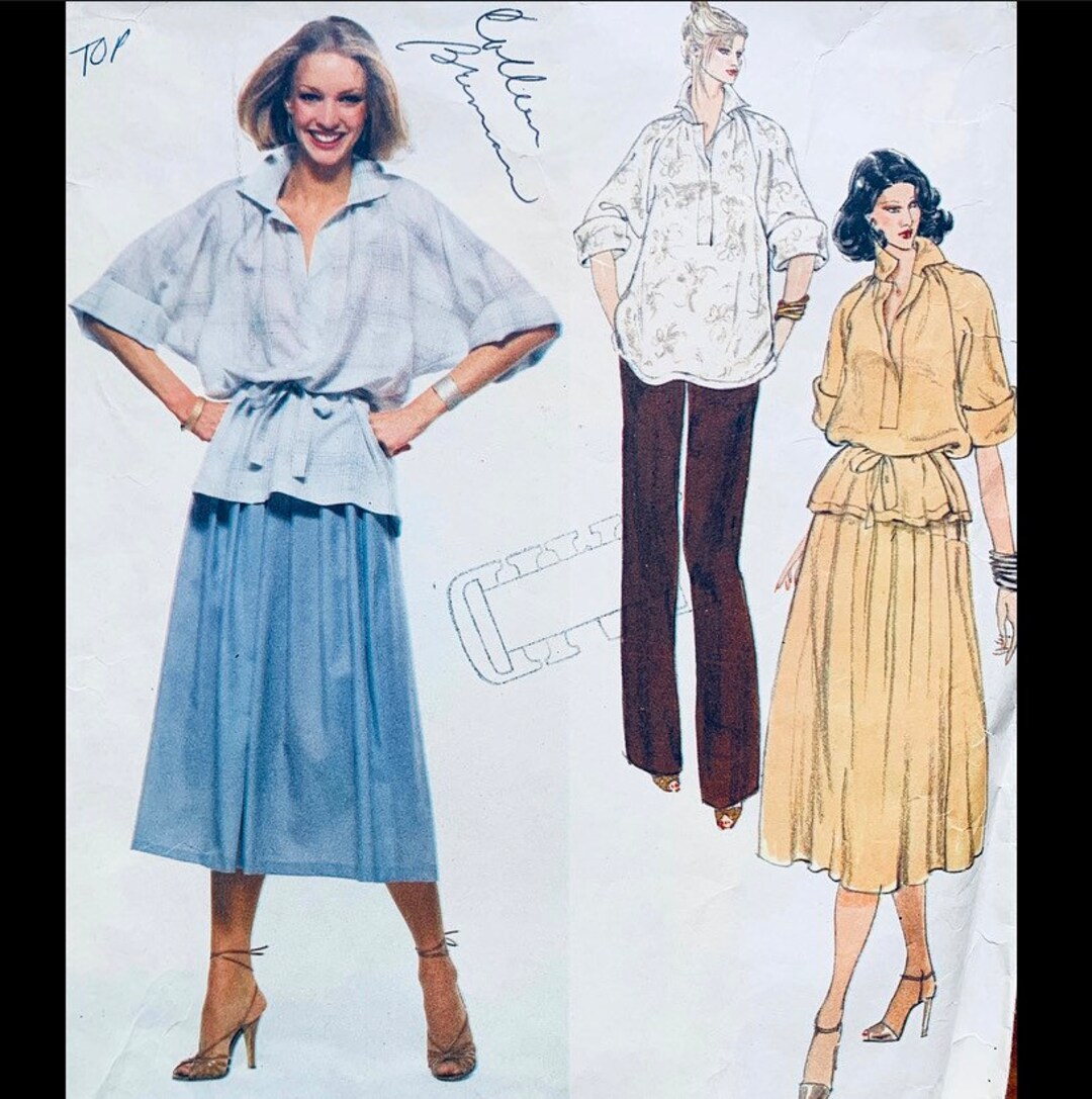 Vogue 1902 B32, Blouse Sewing Pattern, Dirndl Skirt Pattern, Straight ...