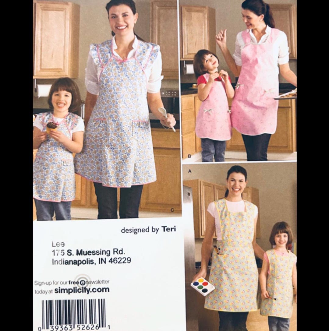 Apron Patterns to Sew, Pinafore Apron Pattern, DIY Apron, Mommy and Me ...