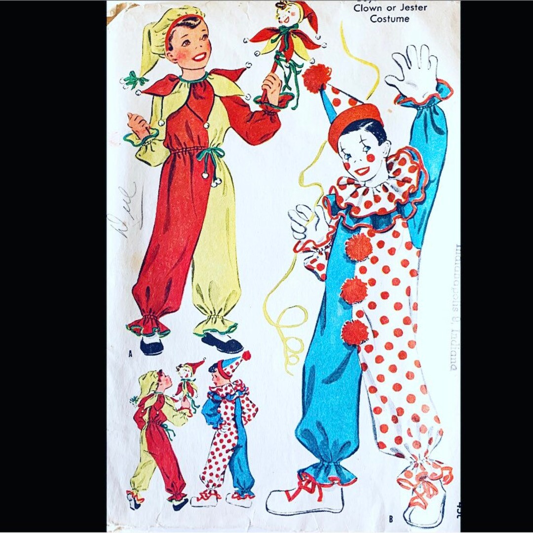 Clown Costume Pattern, Toddler Costume Pattern, Halloween Costume ...