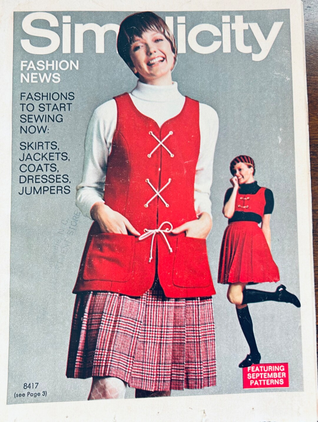 Simplicity Pattern Fashion News September 1969 Sewing Pattern - Etsy