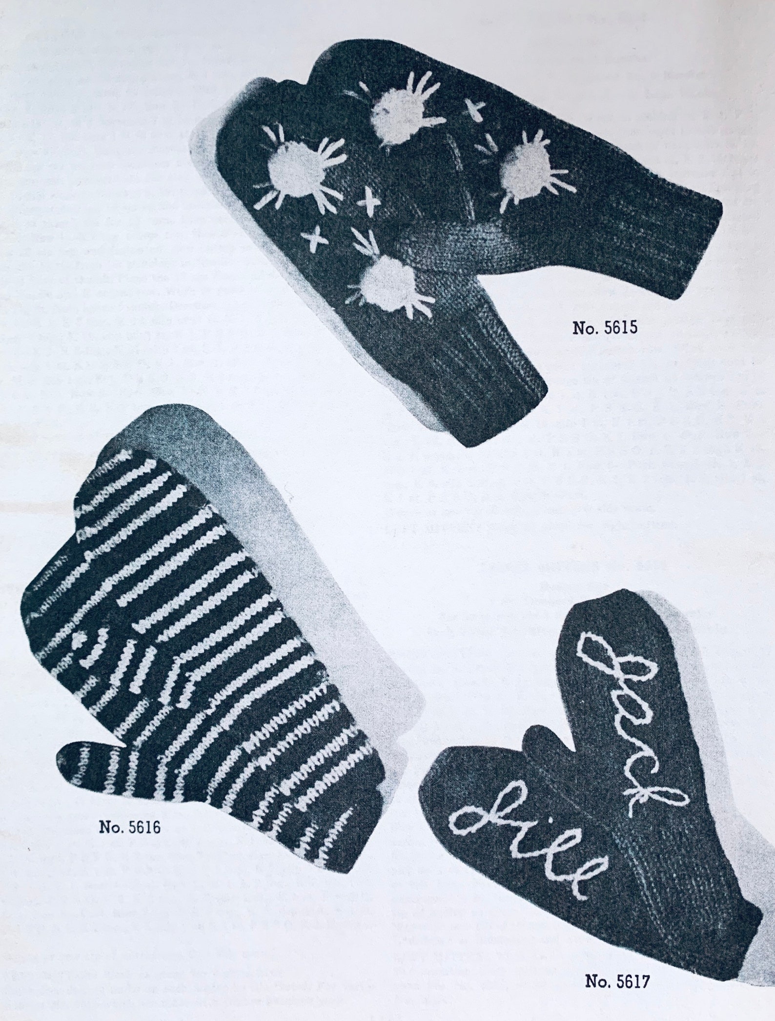 1940s Two Needle Mittens Knitting Pattern Book Knit Mitten - Etsy