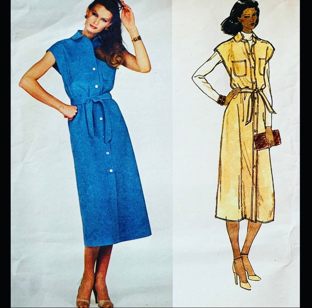 Vogue 2096, B32, Shirtwaist Dress Sewing Patterns, Button Front Dress ...
