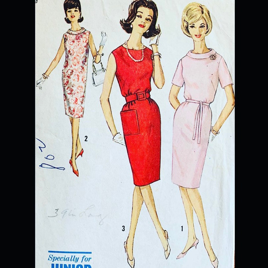 Simplicity 4855 32, Sheath Dress Pattern, Roll Collar Sewing Pattern ...