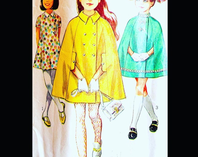 Simplicity 8072 6, Girls Cape Pattern, Pintuck Dress Pattern, Vintage ...