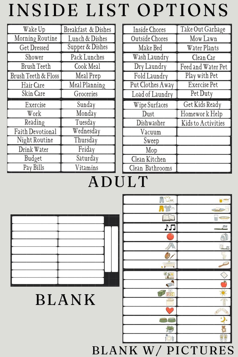 Chore Chart for Kids | Routine Chart | ADHD Checklist | Daily ...