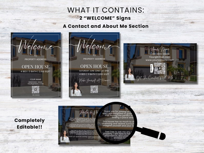 Dream Home Display Board Templates Realtor Open House Display Custom ...