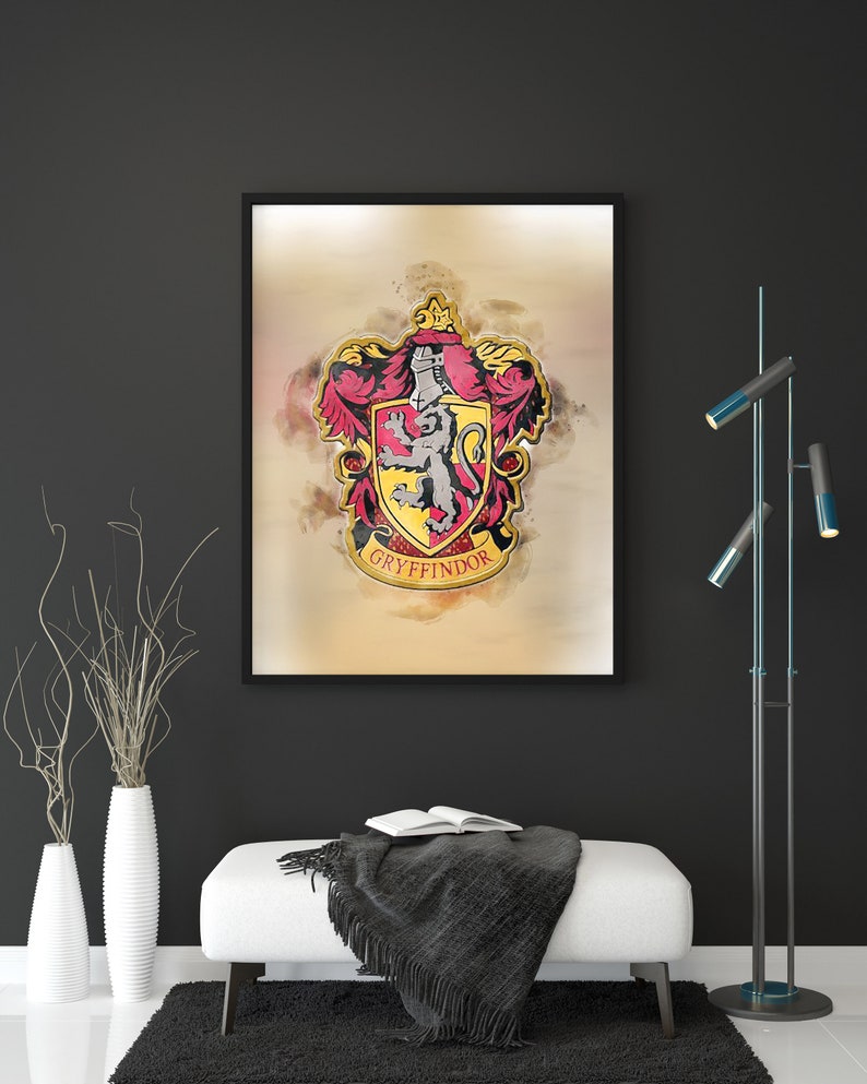 Set of 4 Wizard Hogwarts House Posters Digital Print | Wizard School ...