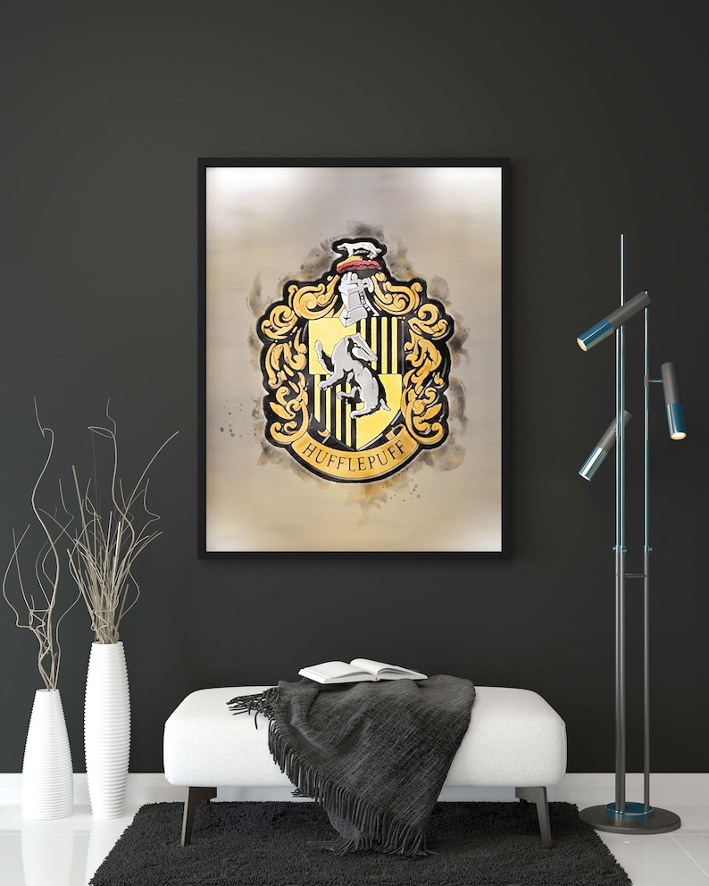 Set of 4 Wizard Hogwarts House Posters Digital Print | Wizard School ...