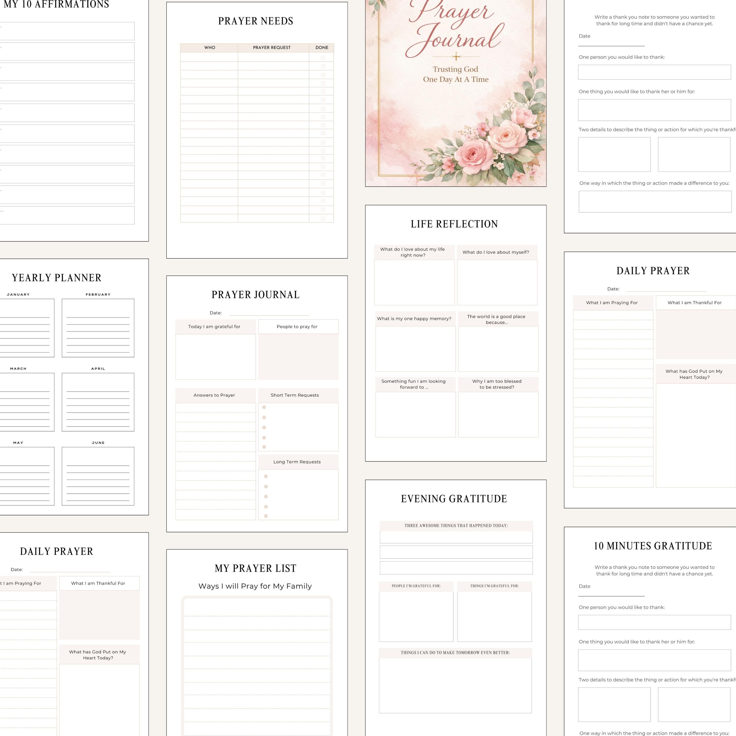 Prayer Journal PLR Editable Canva Template | Christian Devotional ...