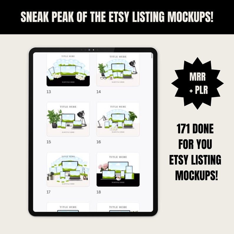 MRR Etsy Mockup Canva Template, 171 Mock up Digital Product Bundle With ...