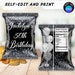 Black and Silver Chip Bag, EDITABLE Black and Silver Chip Wrap, Adult ...