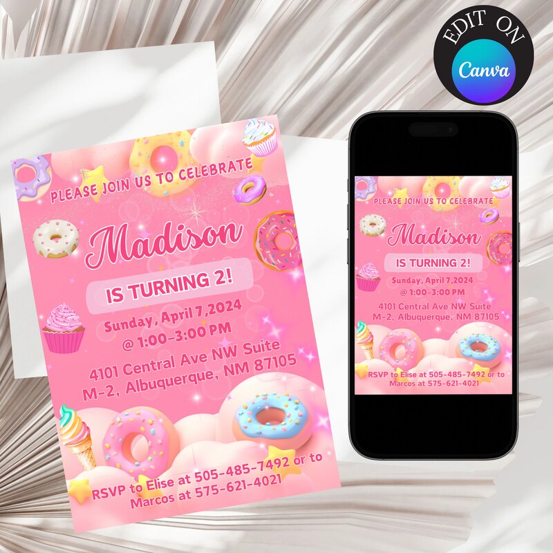 Donut Party Invitations - Etsy