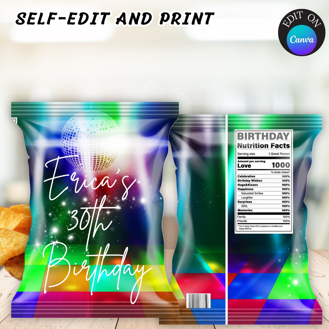 Disco Chip Bag,digital Disco Chip Bag,90’s Theme Chip Bag,disco ...
