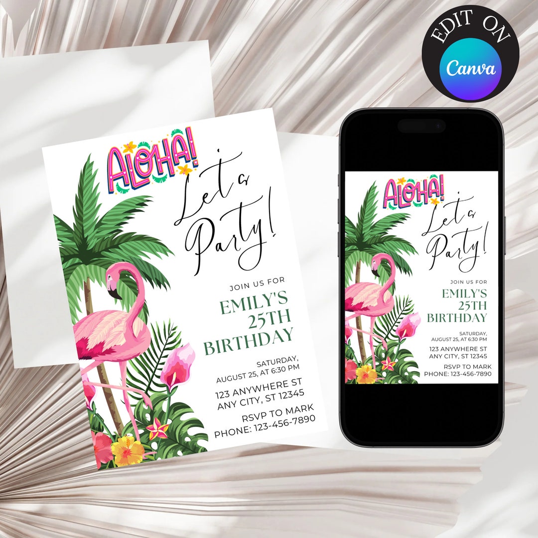 Aloha Invitation, Aloha Invitation Template, Luau Kids Invitation ...