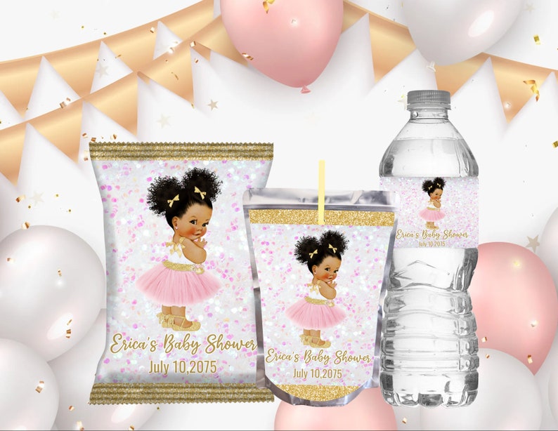 Afro Princess Baby Shower Bundle, READY TO PRINT African Princess Chip ...