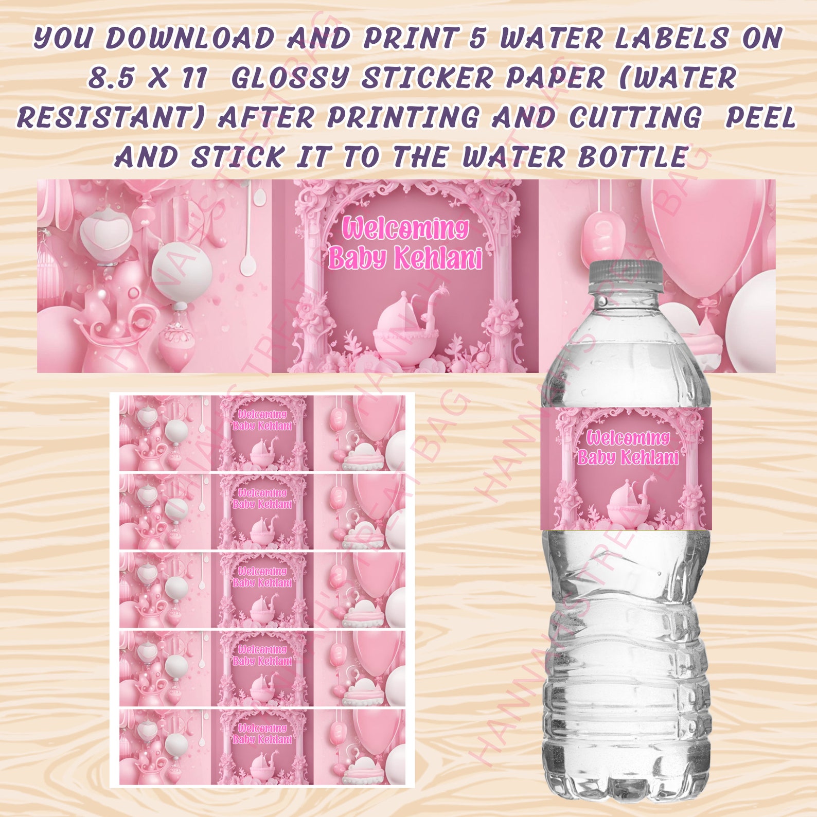 Pink Baby Shower Chip Bag, Girl Baby Shower Cradle Party Favors ...