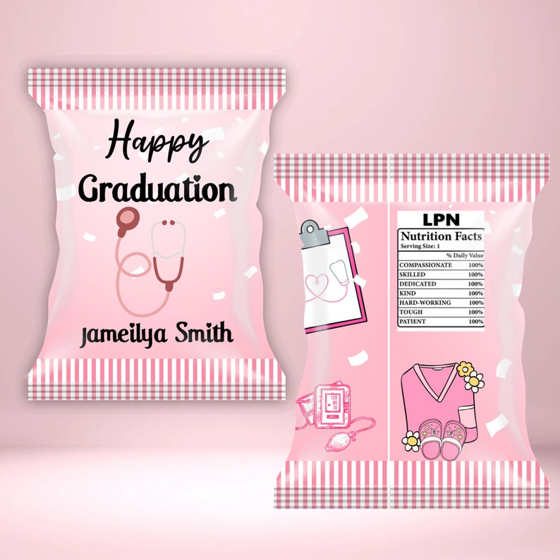 Editable LPN Graduation Chip Bag Bundle, Nursing Graduation Chip Bag ...