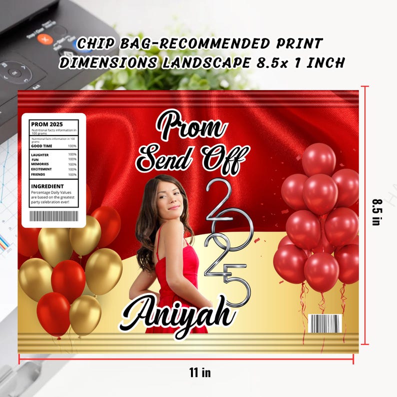 Editable Prom Send Off, Gold and Red Prom Send off Digital, Red ...