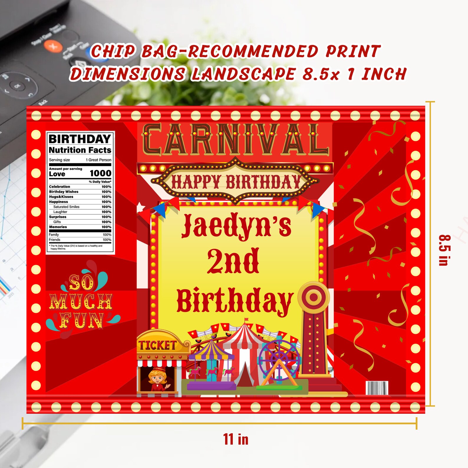 Carnival Chip Bag,editable Chip Bag Carnival,carnival Chip Bag TEMPLATE ...