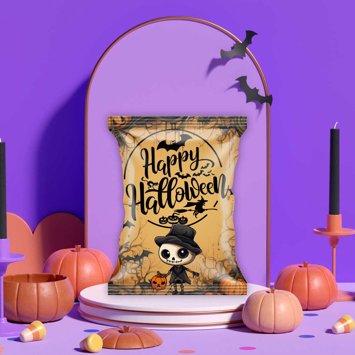 Halloween Chip Bag, Ready to Print Halloween Party Favors, Halloween ...