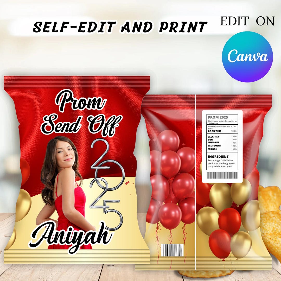 Editable Prom Send Off, Gold and Red Prom Send off Digital, Red ...
