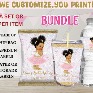 Afro Princess Baby Shower Bundle, READY TO PRINT African Princess Chip ...