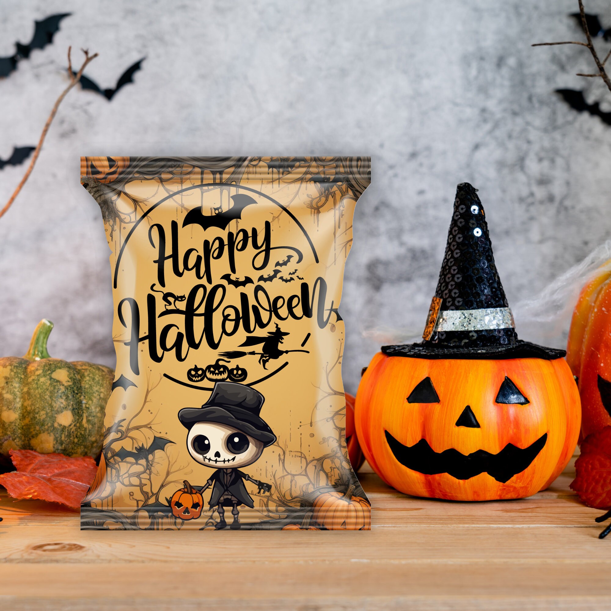 Halloween Chip Bag, Ready to Print Halloween Party Favors, Halloween ...