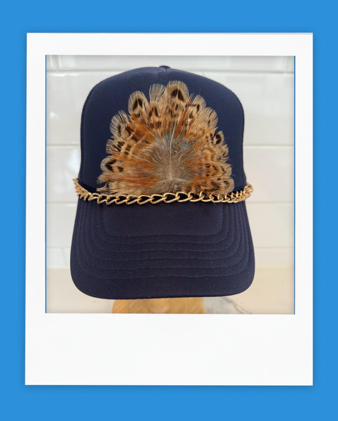 Trucker Hat / Feather Crest Trucker / Trendy Feather Hat - Etsy