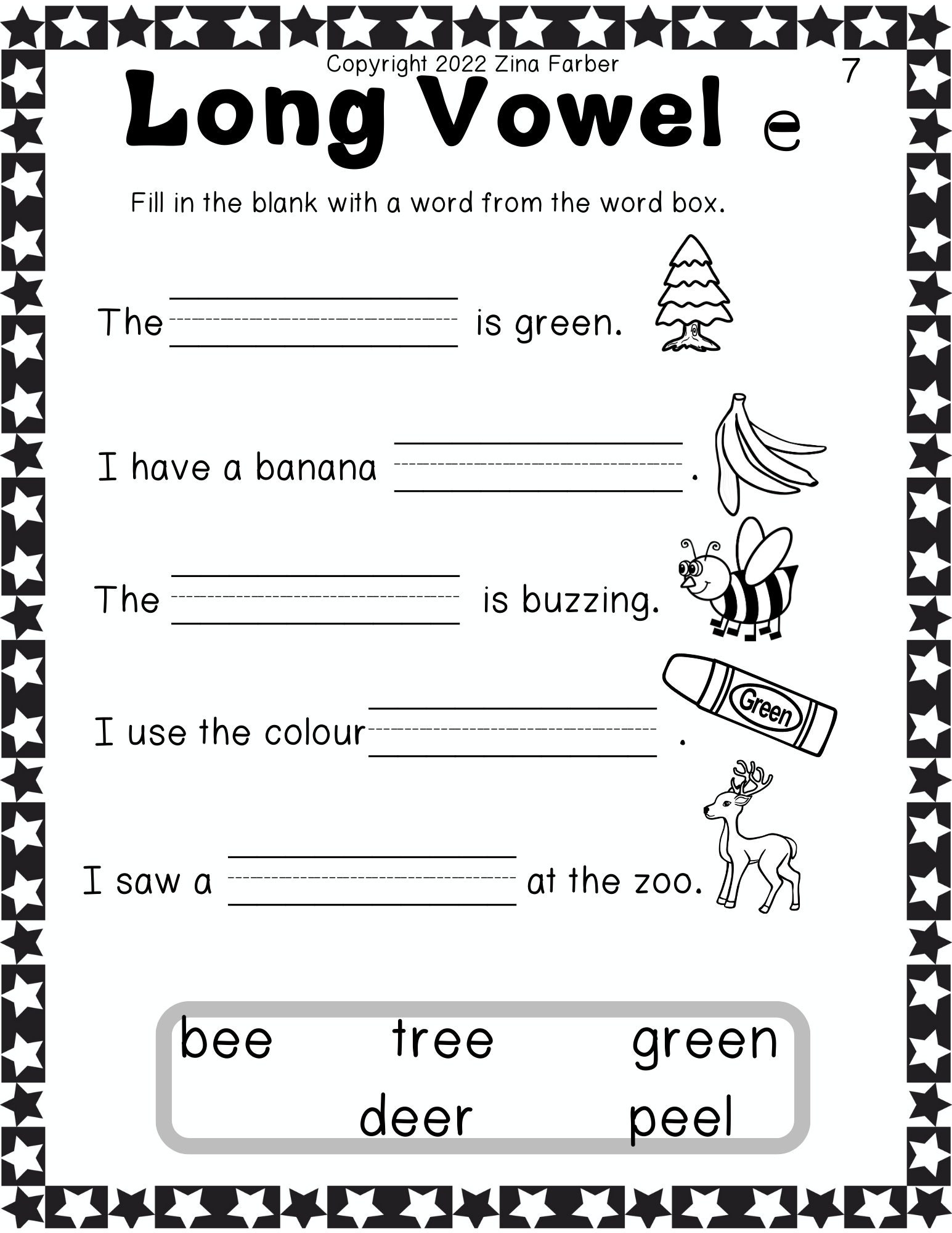 Long Vowels Phonics Worksheets CVCE Worksheets - Etsy
