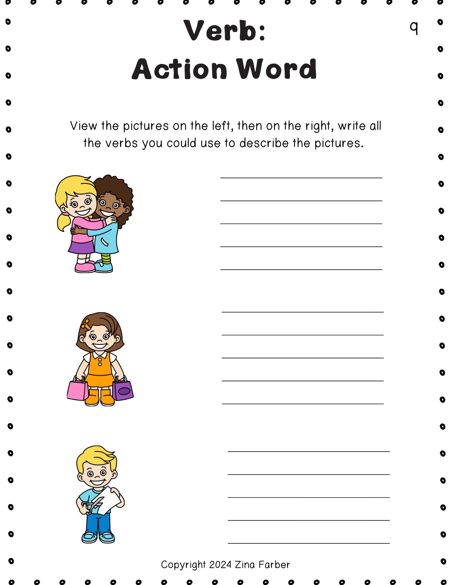 Verbs Worksheets Grade 1 and Grade 2 - Etsy